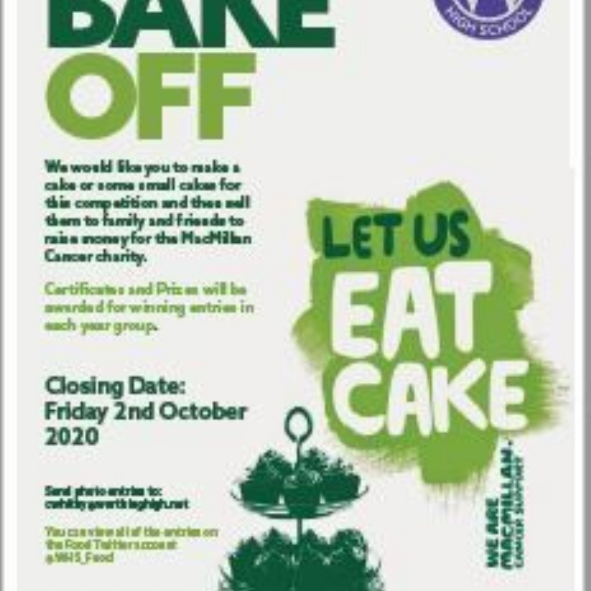 Worthing High School - Macmillan BAKE OFF Event Launch